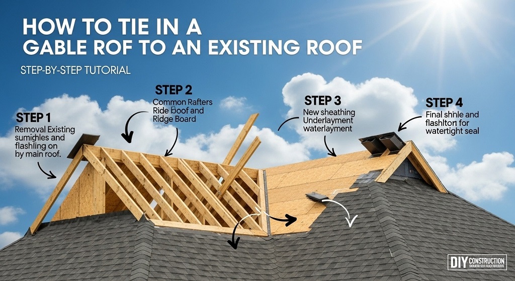 How to Tie in a Gable Roof to an Existing Roof - House Needy
