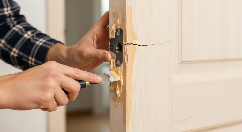 How to Repair a Door Frame with Wood Filler - House Needy